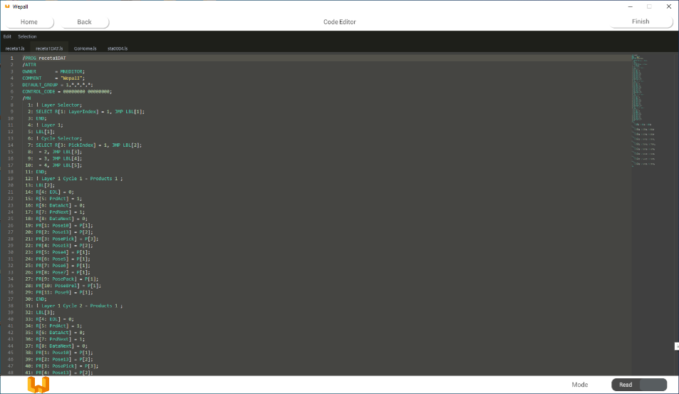 Editor de código - Wepall